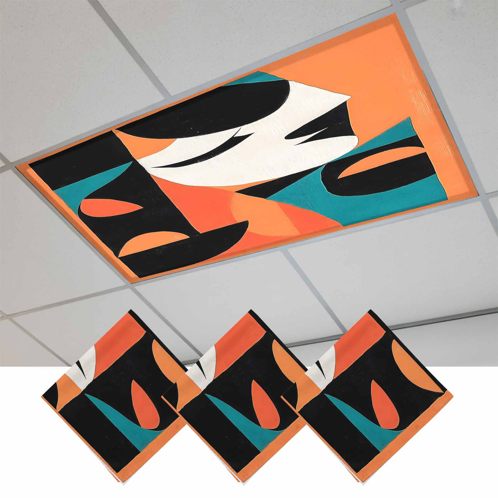 Color Block Magnetic Fluorescent Light Covers for Ceiling Lights 2x4Ft ...