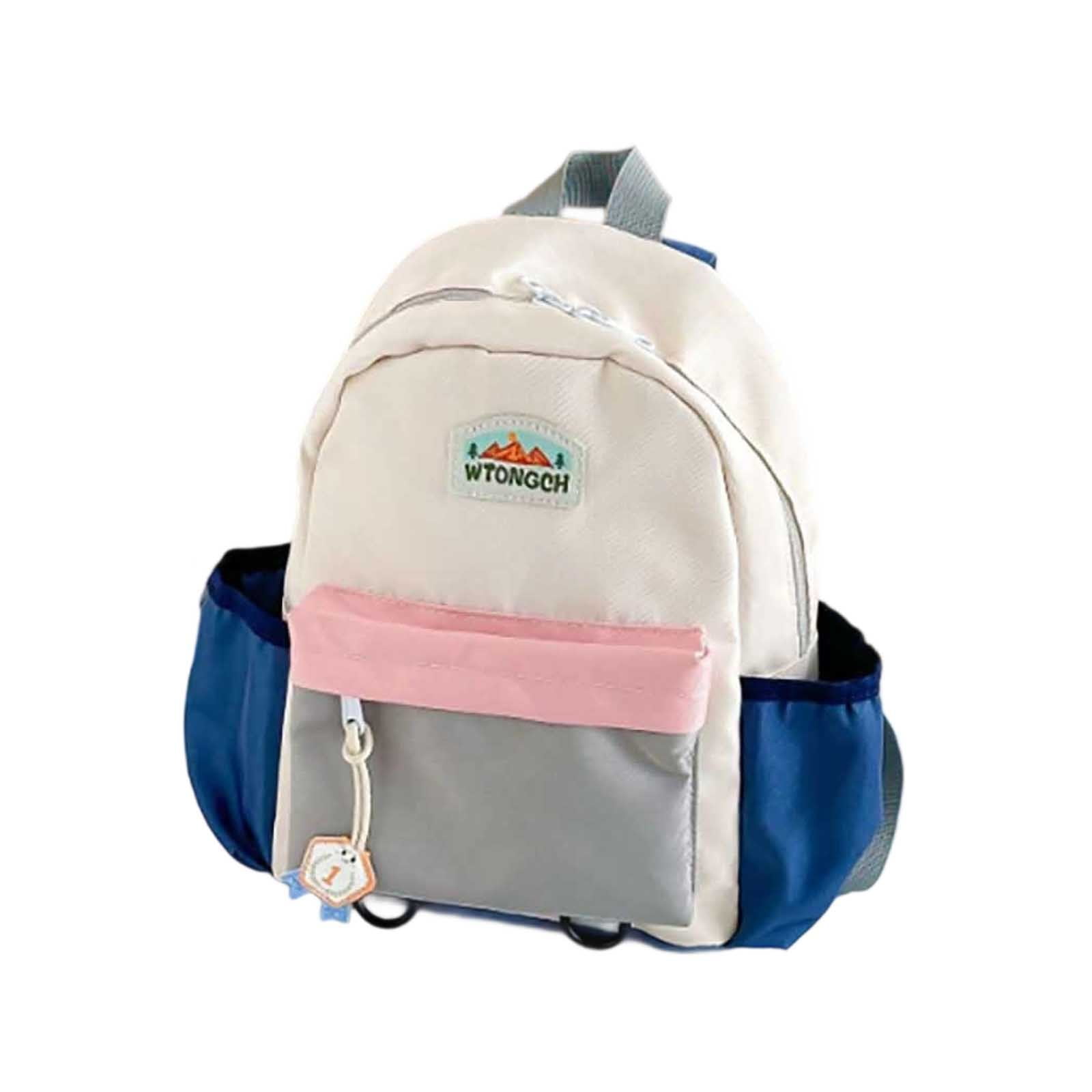 Color Block School Backpack - 3-Size Adjustable Bookbag with Ventilated ...