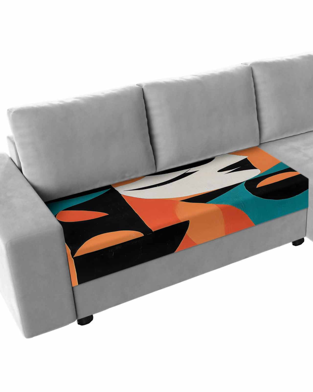 Color Block Sofa Couch Cushion Covers Washable, Removable Stretchable ...