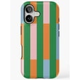 Color Block Stripes Green Light Blue iPhone Case 11 12 13 14 15 16 17 ...
