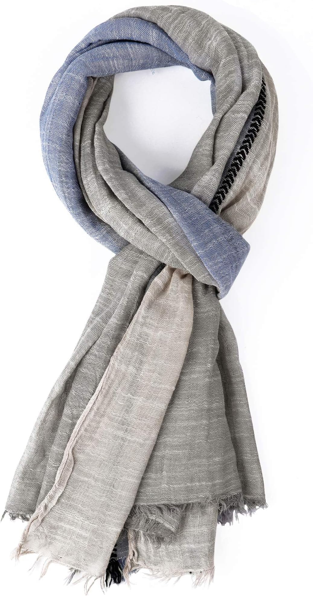 Color Block Winter Scarf for Men Long Wraps Shawl Urbanstyle Scarf for ...