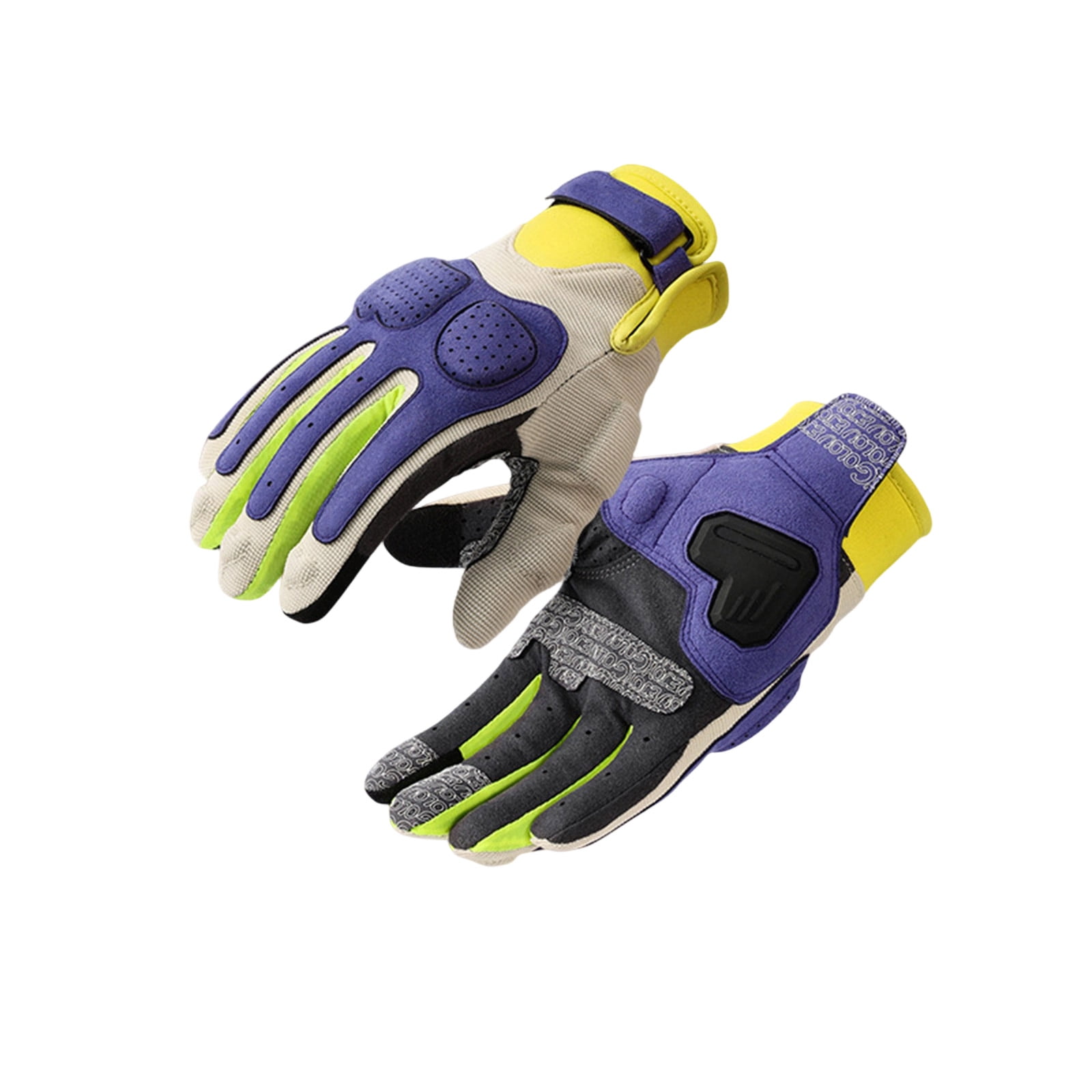 Color-Blocked Cycling Gloves - Outdoor Road Bike Thickened Scratch-Resistant Non-Slip Wear ...