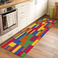 Color Blocks Hallway Washable Runner Rug 2x6 Green Blue Red Yellow ...