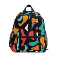 Color Blocks Pattern Mini Backpack Cute Small Backpack with Chest Strap ...