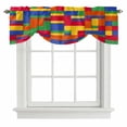 Color Blocks Tie Up Valance Curtains Green Blue Red Yellow Orange ...