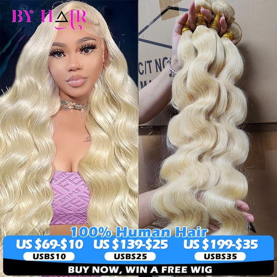 Color Blonde 613 Bundles Peruvian Hair Honey Blonde Body Wave Bundles ...