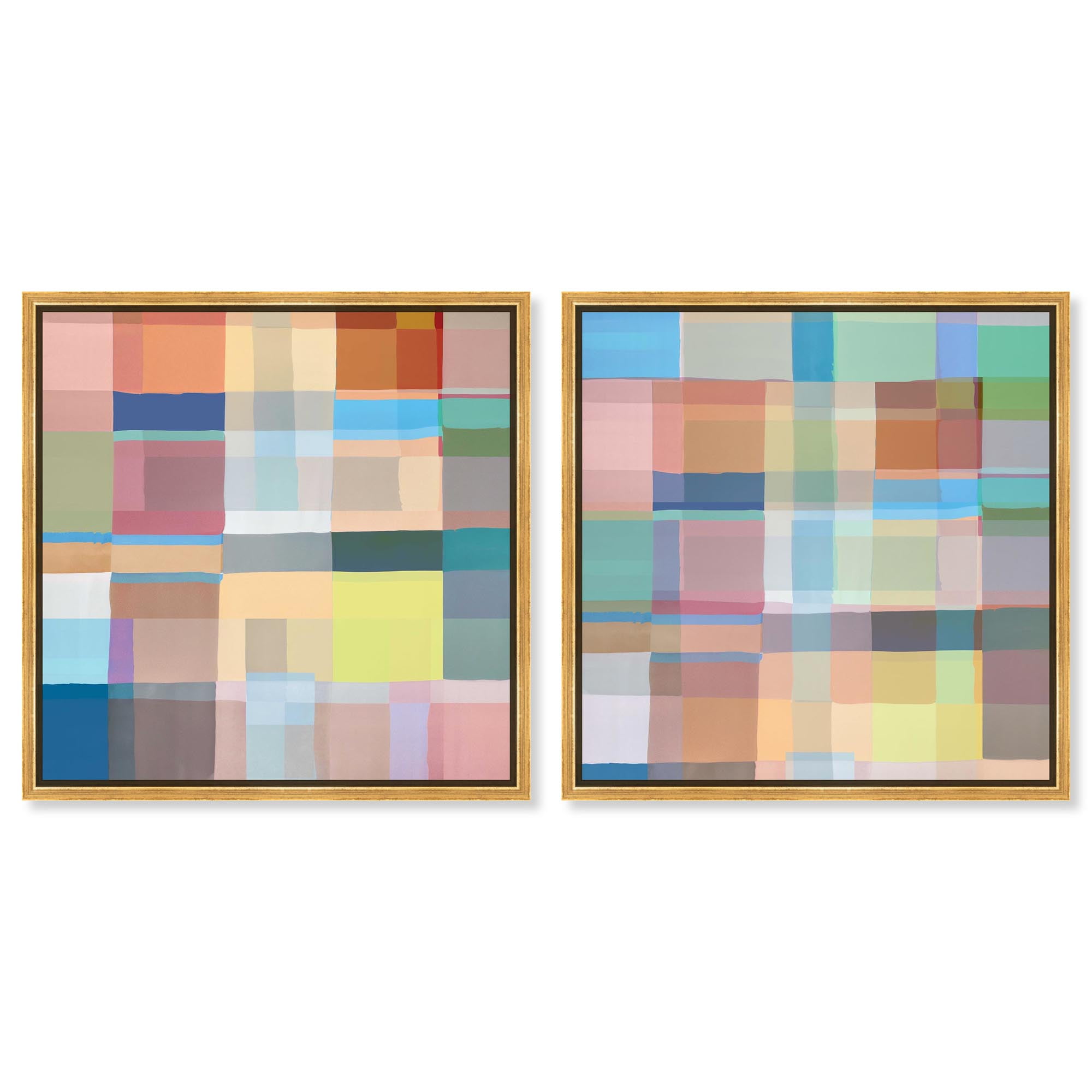Color Board Set Canvas Set of 2 Dopamine Decor Art by Art Remedy, Gold ...