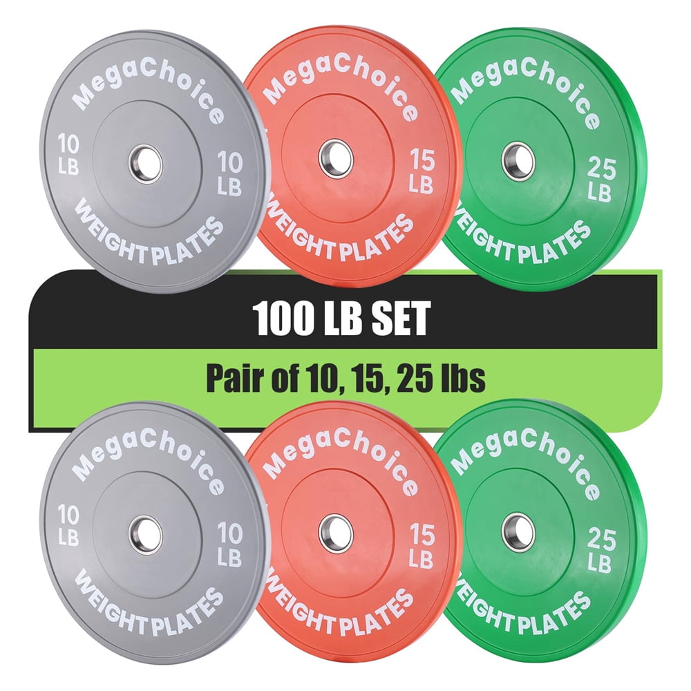 Color Bumper Plates,Bumper Weight Plate Set 2Inch,100lb Barbell Weight ...