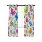 Color Butterflies Blackout Curtains for Bedroom Living Room, Cartoon ...