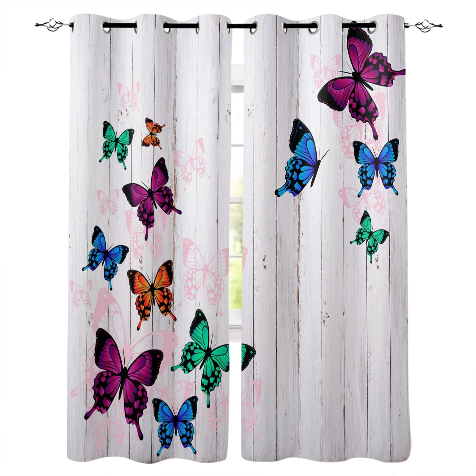 Color Butterfly Birch Forest Bedroom Modern Window Curtain for Living ...