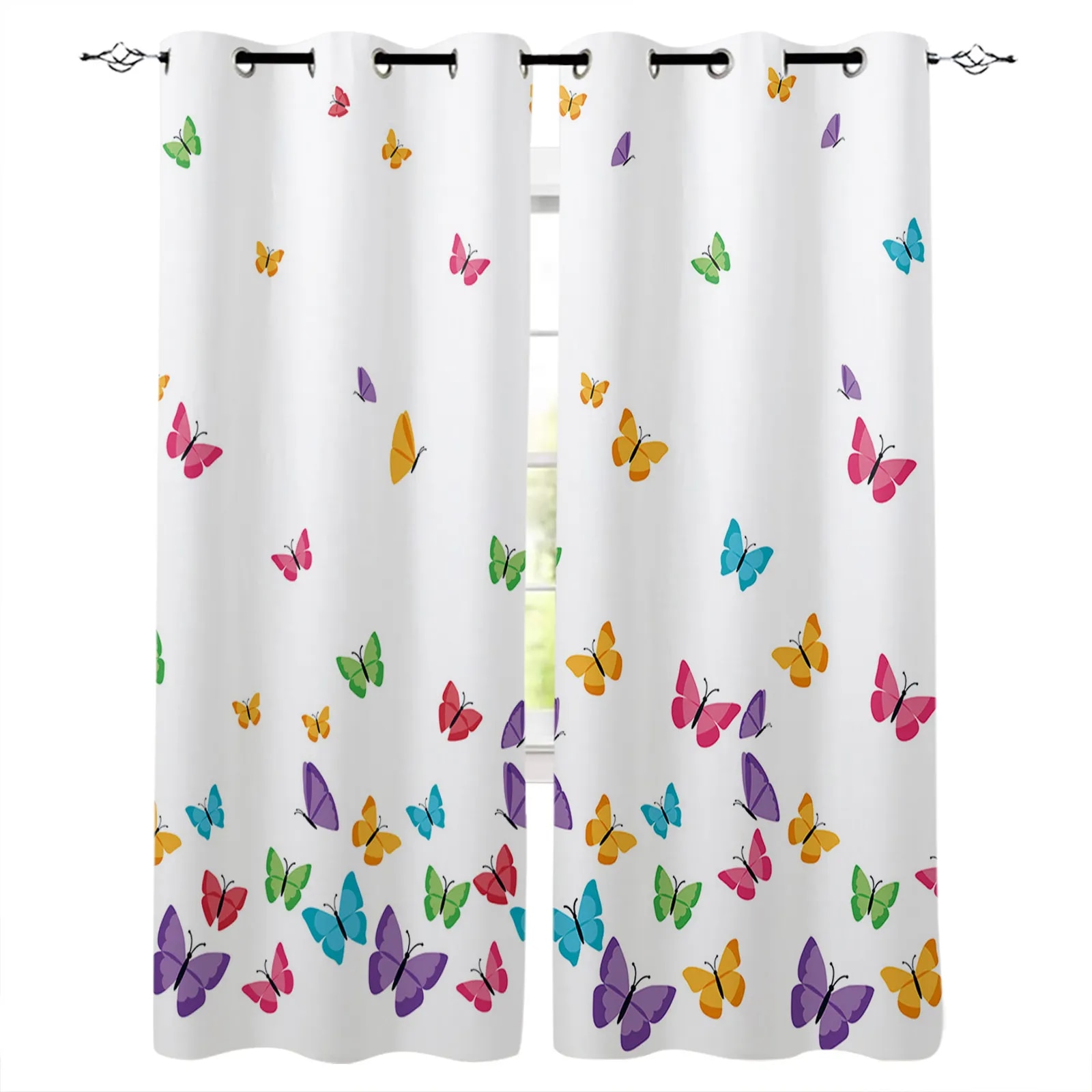 Color Butterfly Birch Forest Bedroom Modern Window Curtain for Living ...