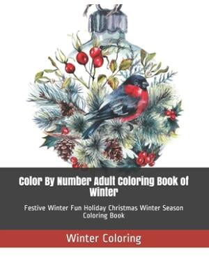 Color By Number Adult Coloring Book of Winter : Festive Winter Fun ...