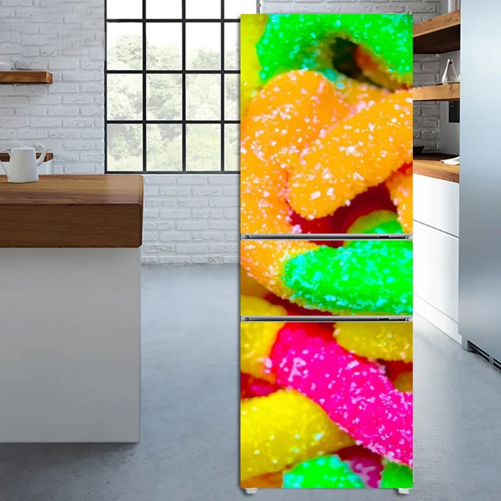 Color Candy Refrigerator Door Sticker Self Adhesive Sweet Sugar Fridge ...