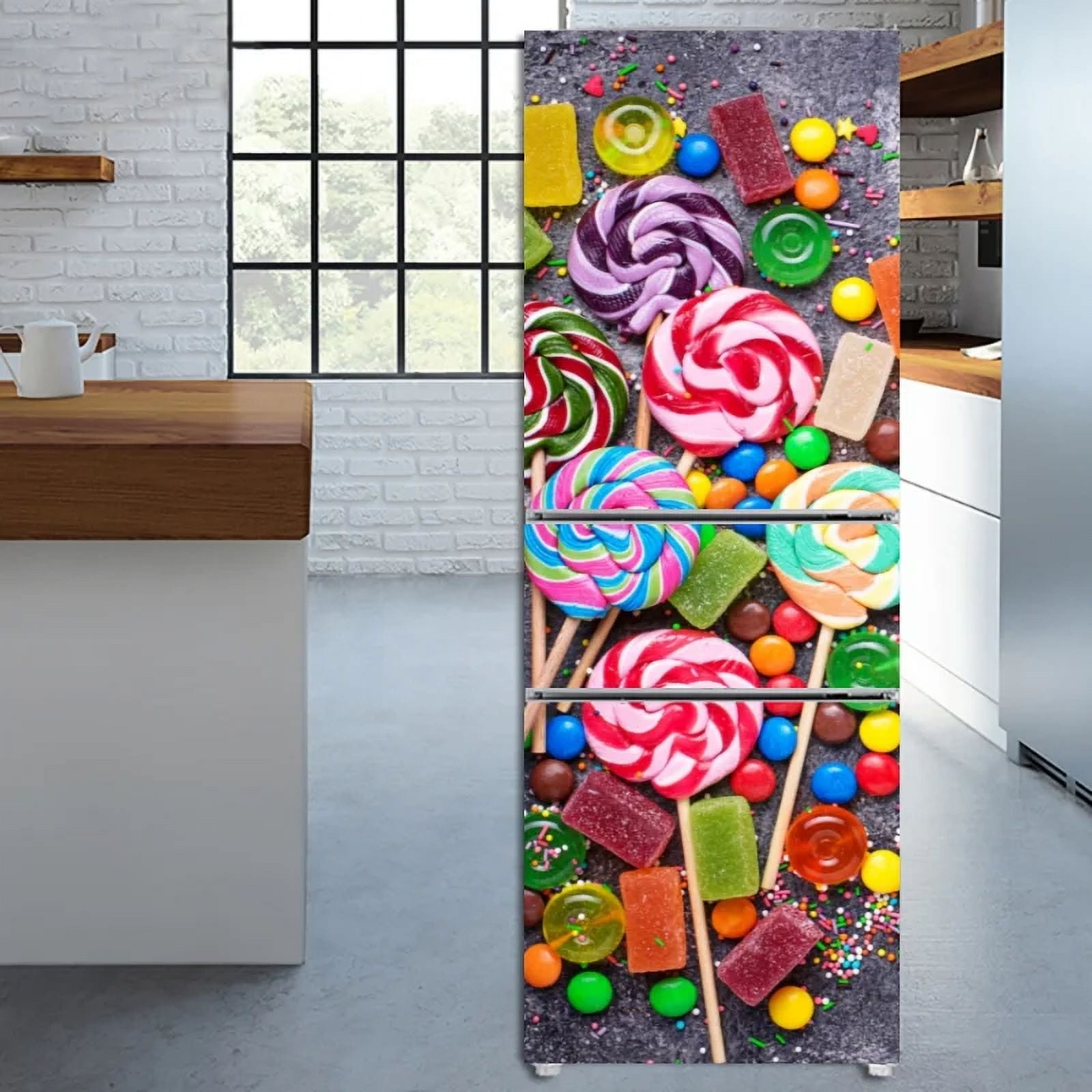 Color Candy Refrigerator Door Sticker Self Adhesive Sweet Sugar Fridge ...