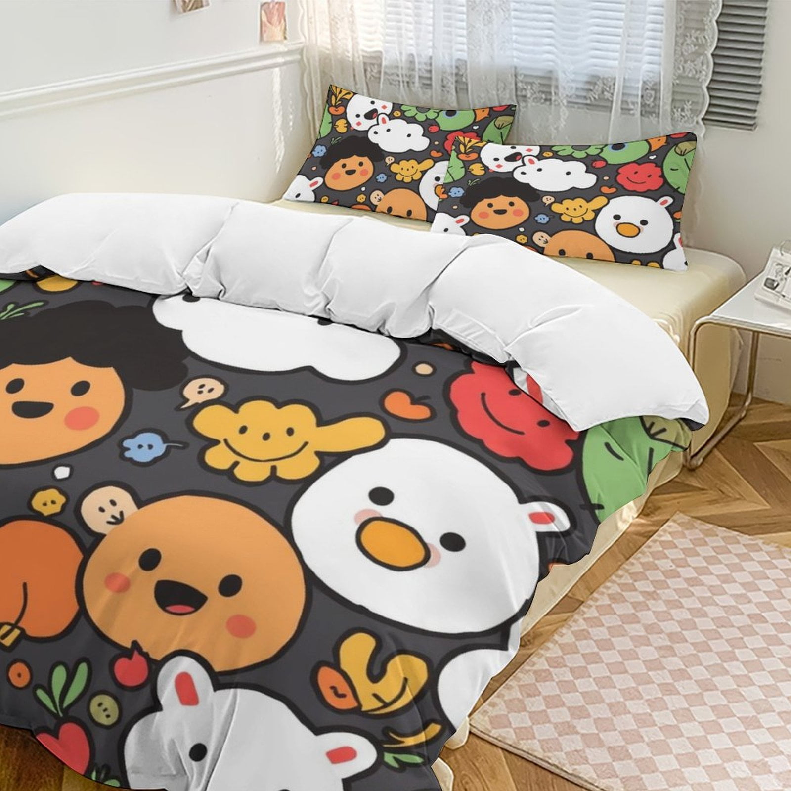 Color Cartoon Pattern Bed Sheet Set Comforter Sets Themed Bedding ...