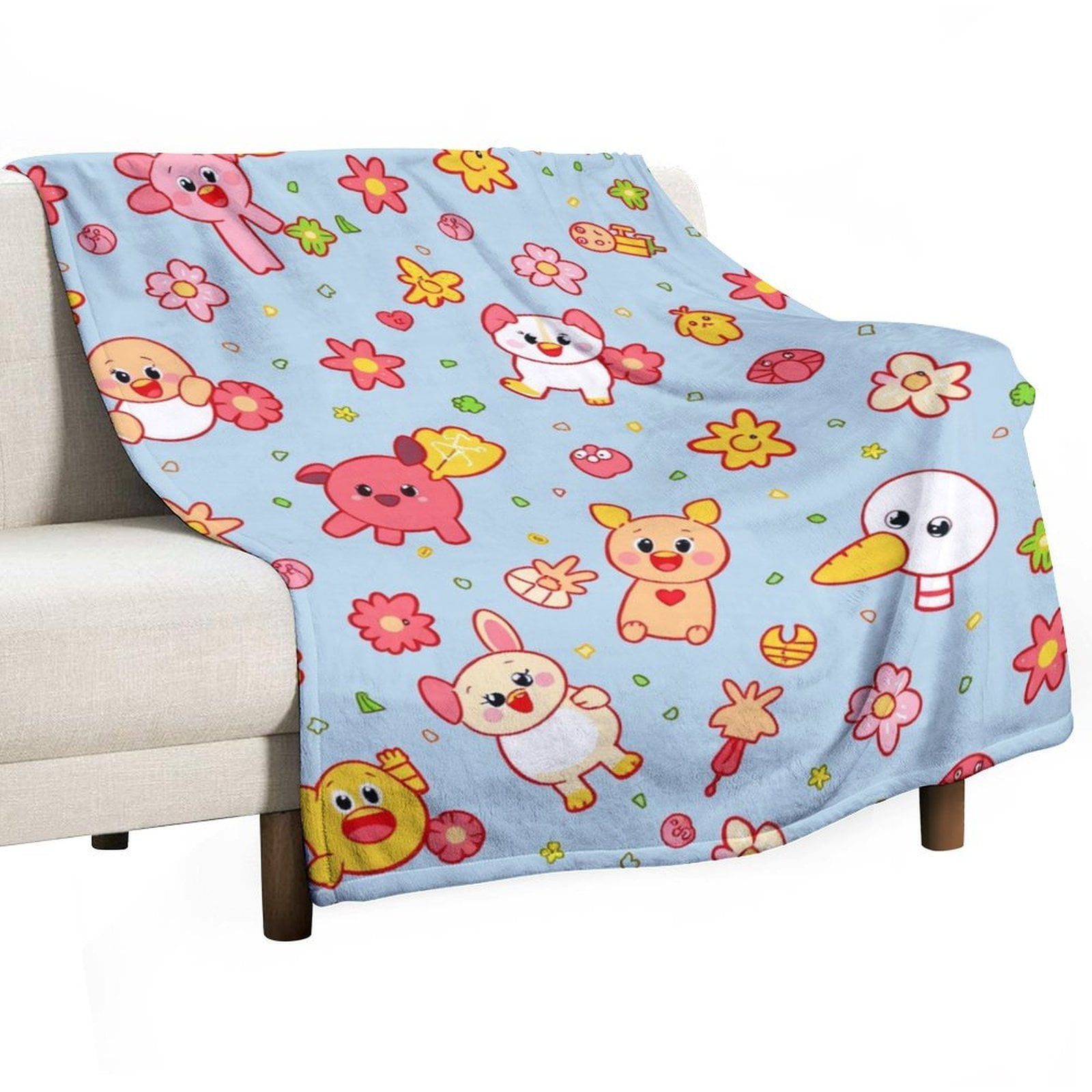 Color Cartoon Pattern Blanket Picnic Blankets Warm Blanket Soft And ...