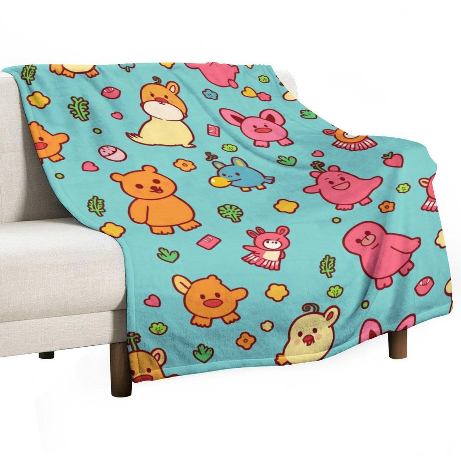 Color Cartoon Pattern Blanket Picnic Blankets Warm Blanket Soft And ...