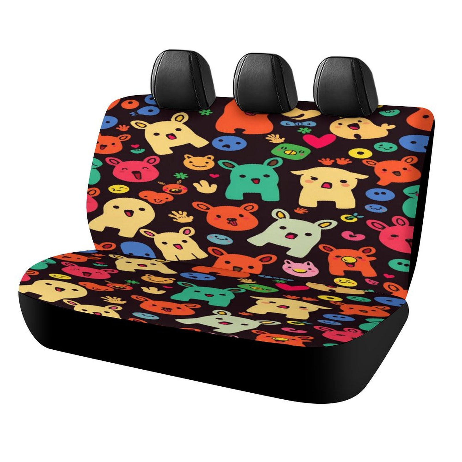 Color Cartoon Pattern Car Rear Seat Cover Cover Wear-resistant Autos ...