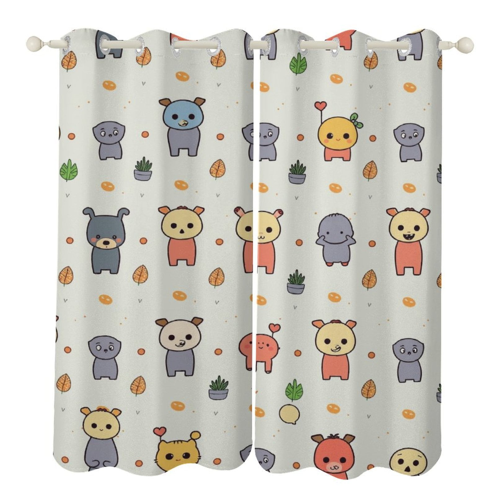 Color Cartoon Pattern Curtains for Bedroom Living Room Drapes Kitchen ...