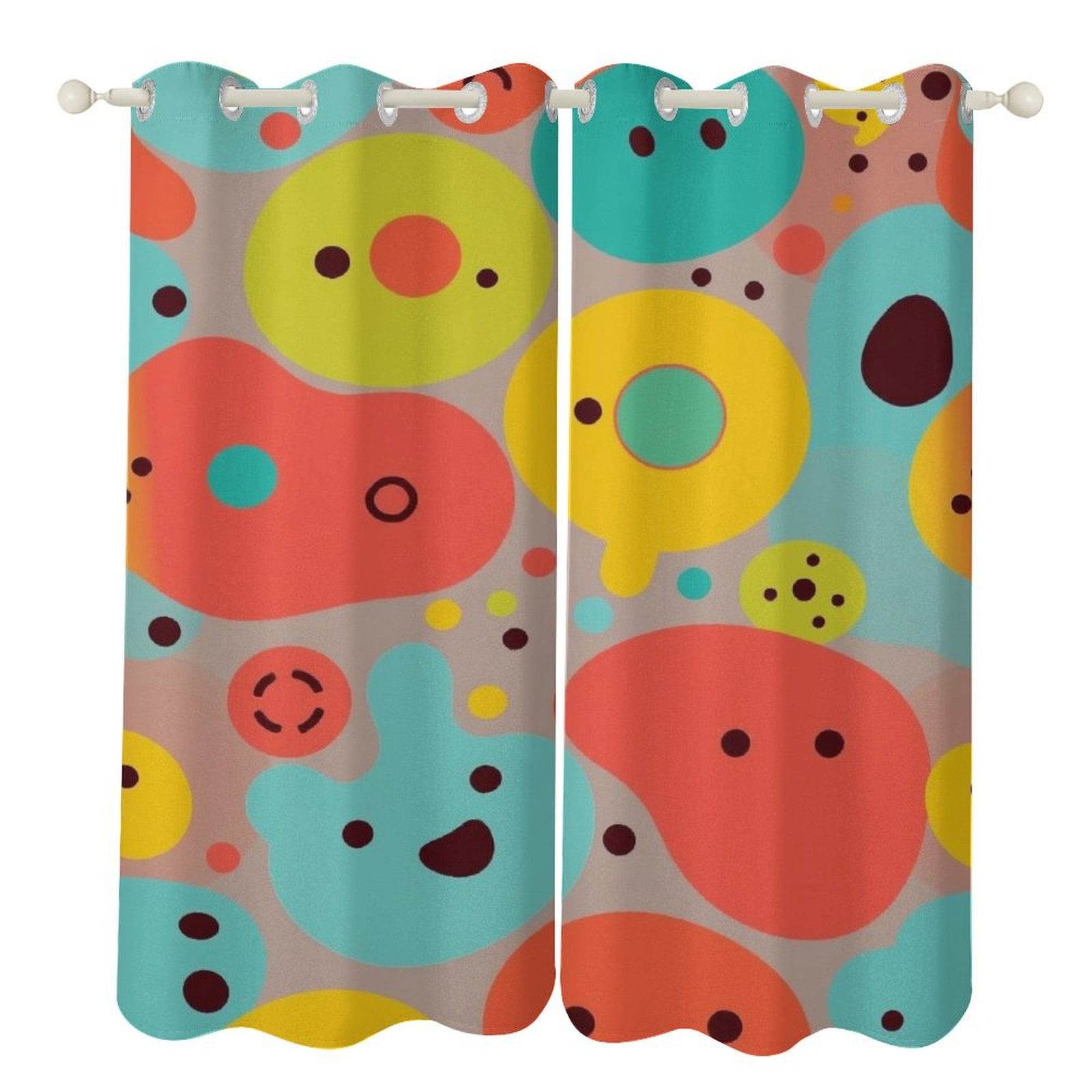 Color Cartoon Pattern Curtains for Bedroom Living Room Drapes Kitchen ...