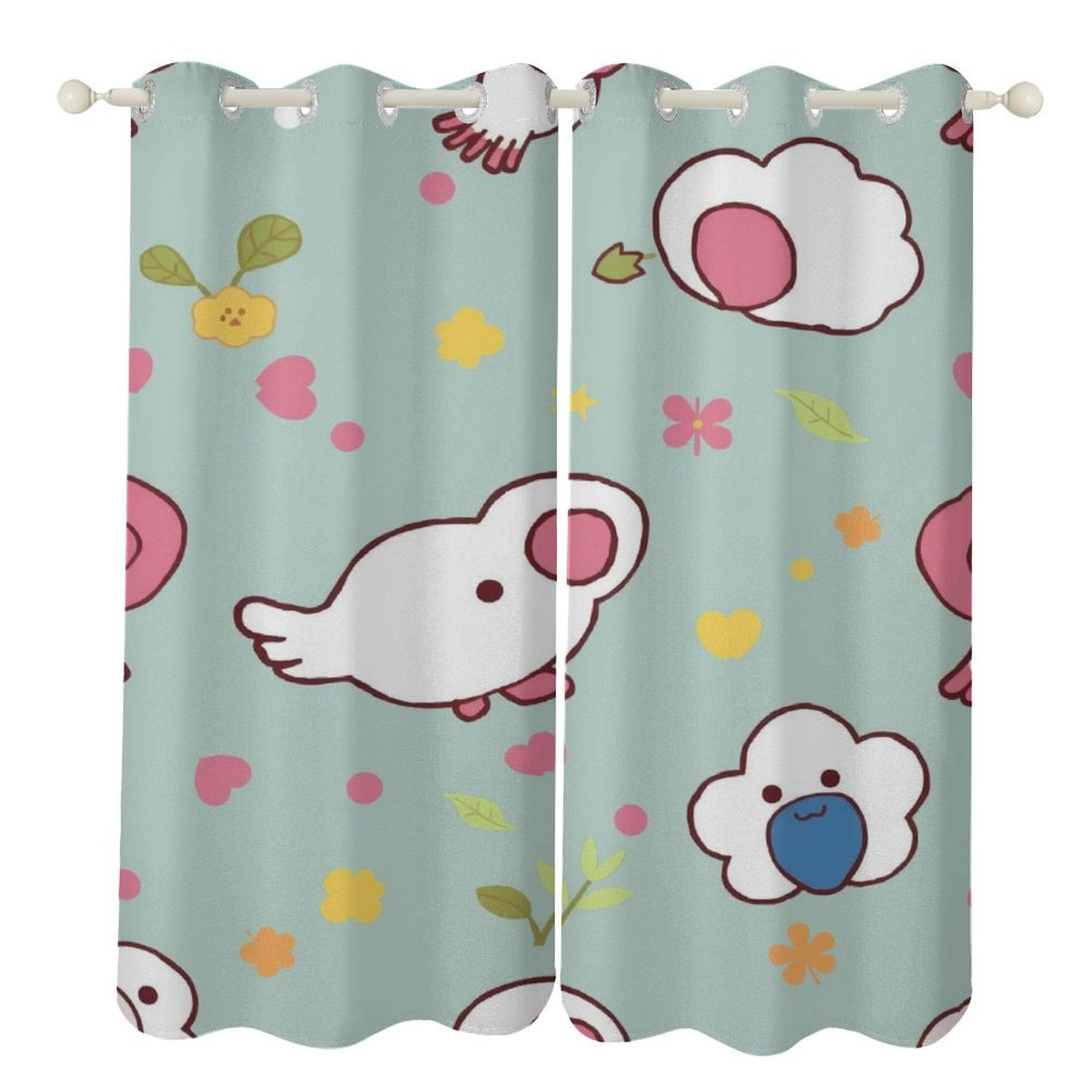 Color Cartoon Pattern Window Drapes For Kids Boys Girls Bedroom ...