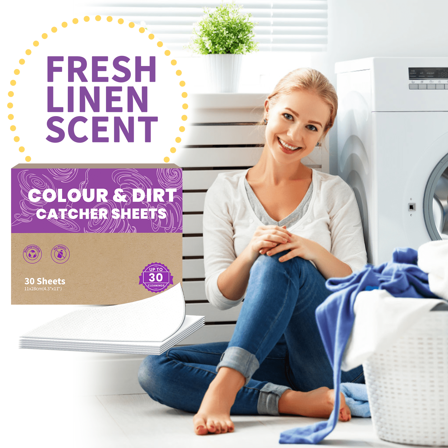 Color Catcher Sheets for Laundry 60 loads, Fragrance Free Dye Catcher ...
