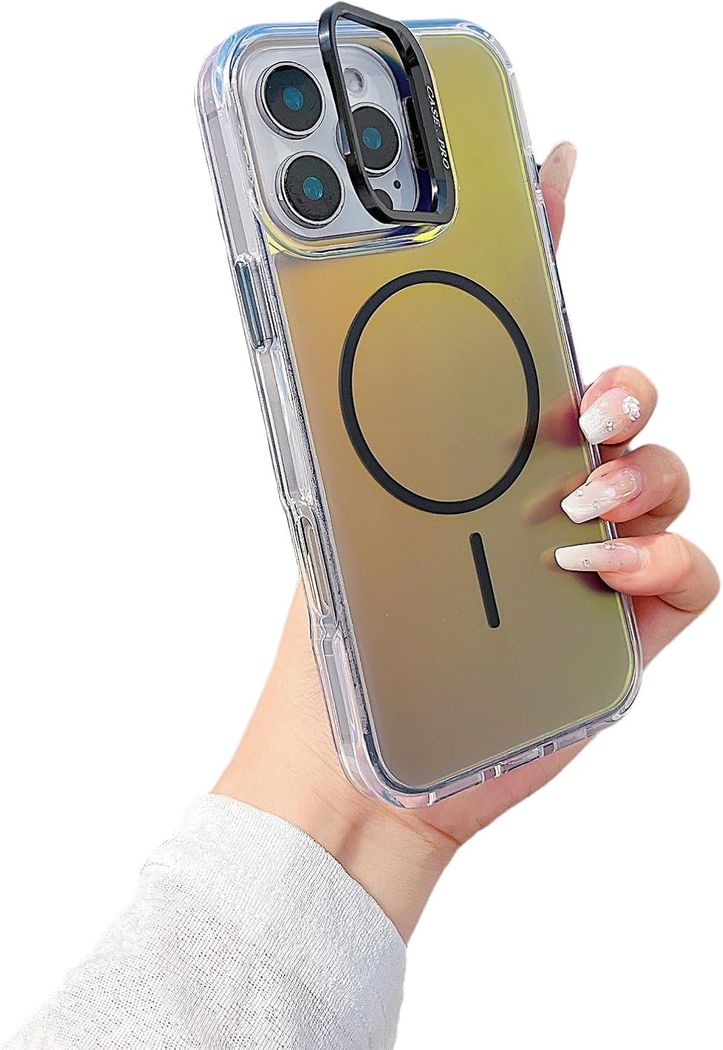 Color Change Camera Bracket Magnetic Phone Case for iPhone, Compatible ...