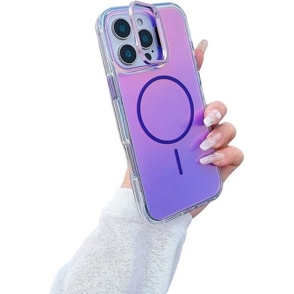 Color Change Camera Bracket Magnetic Phone Case for iPhone, Compatible ...