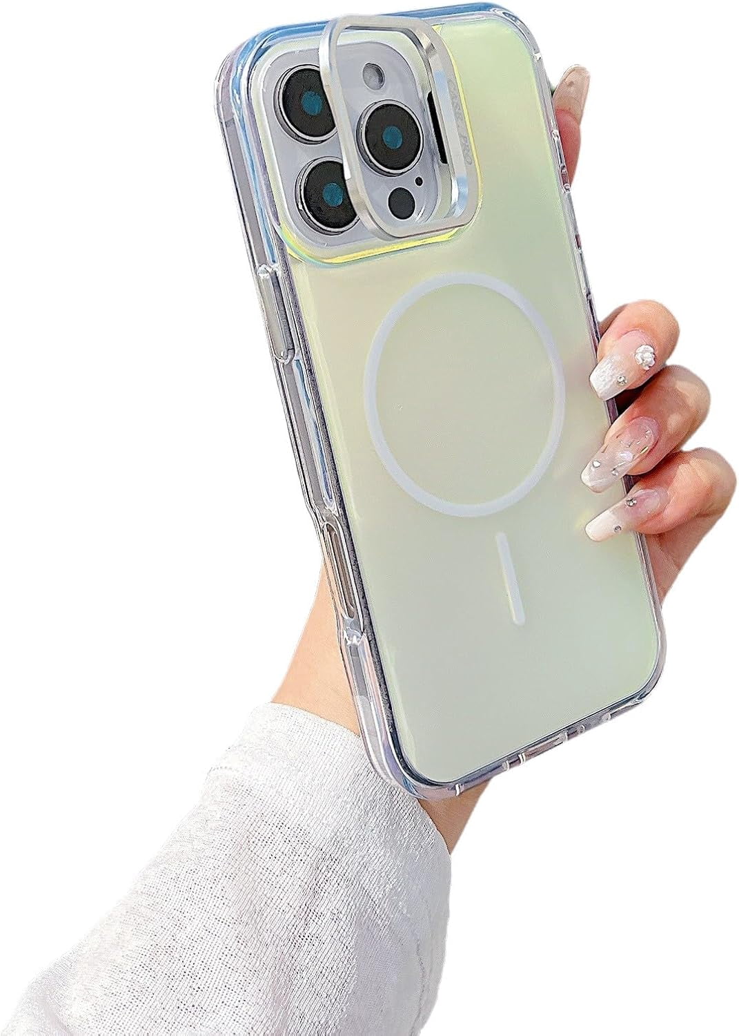 Color Change Camera Bracket Magnetic Phone Case for iPhone, Compatible ...
