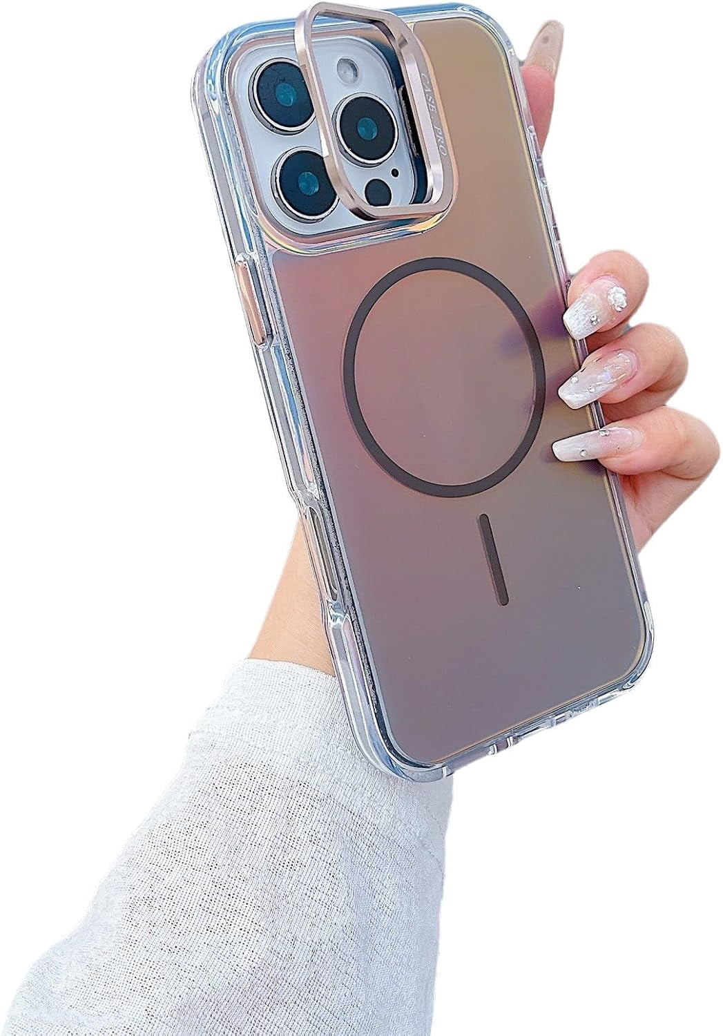 Color Change Camera Bracket Magnetic Phone Case for iPhone, Compatible ...