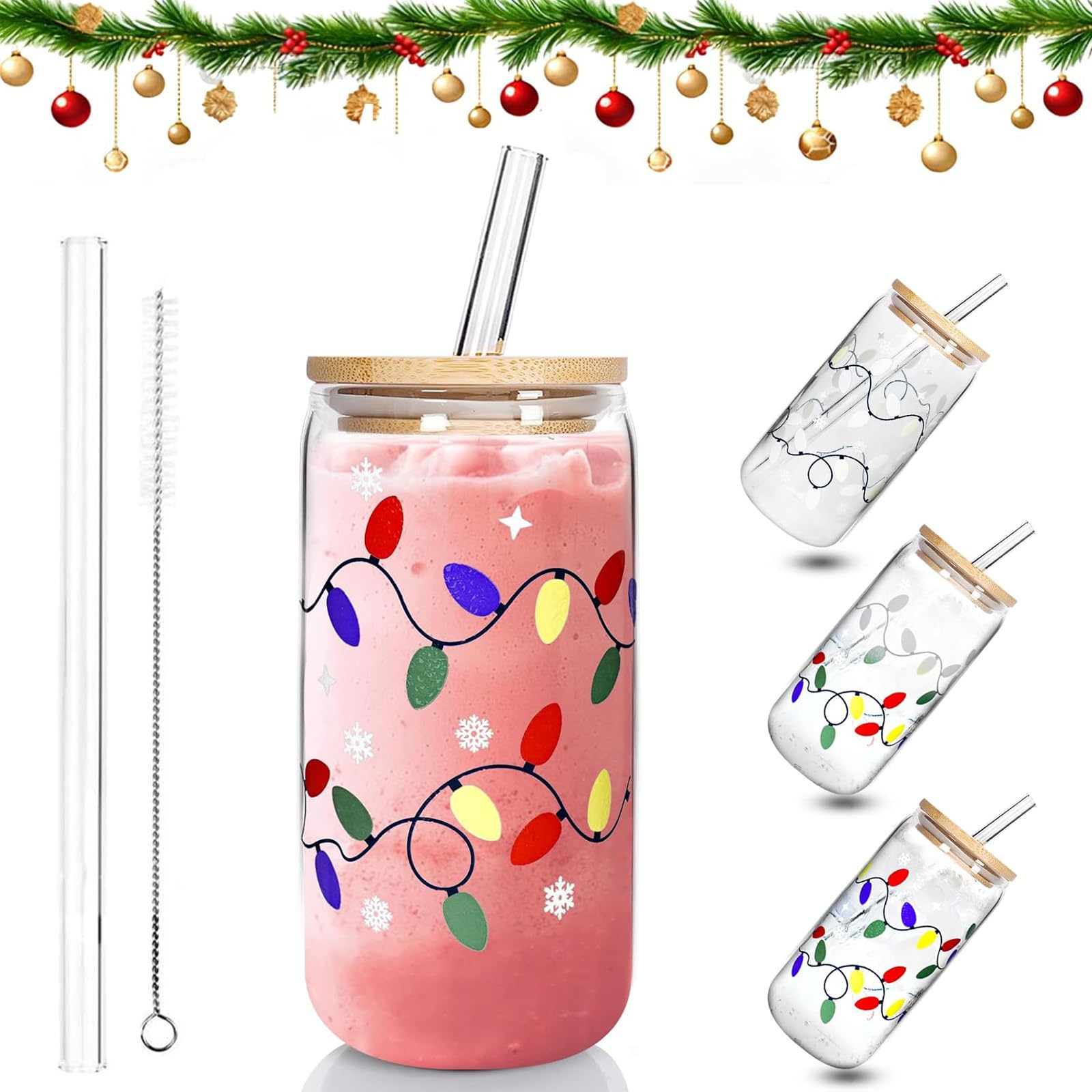 Color Changing Christmas Cup, 18oz Christmas Color Changing Glass Cup ...