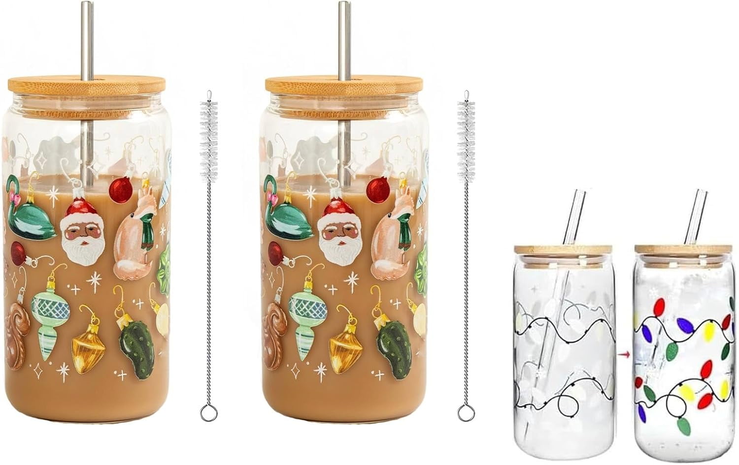 Color Changing Christmas Cup, Cute Borosilicate Glass Iced Coffee ...