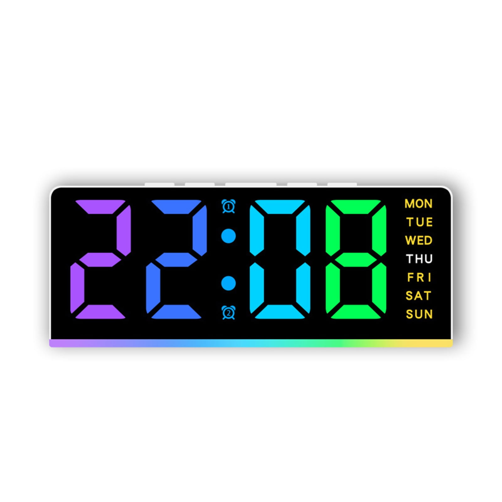 Color Changing Digital Clock Night Light With Quiet Operations Two ...