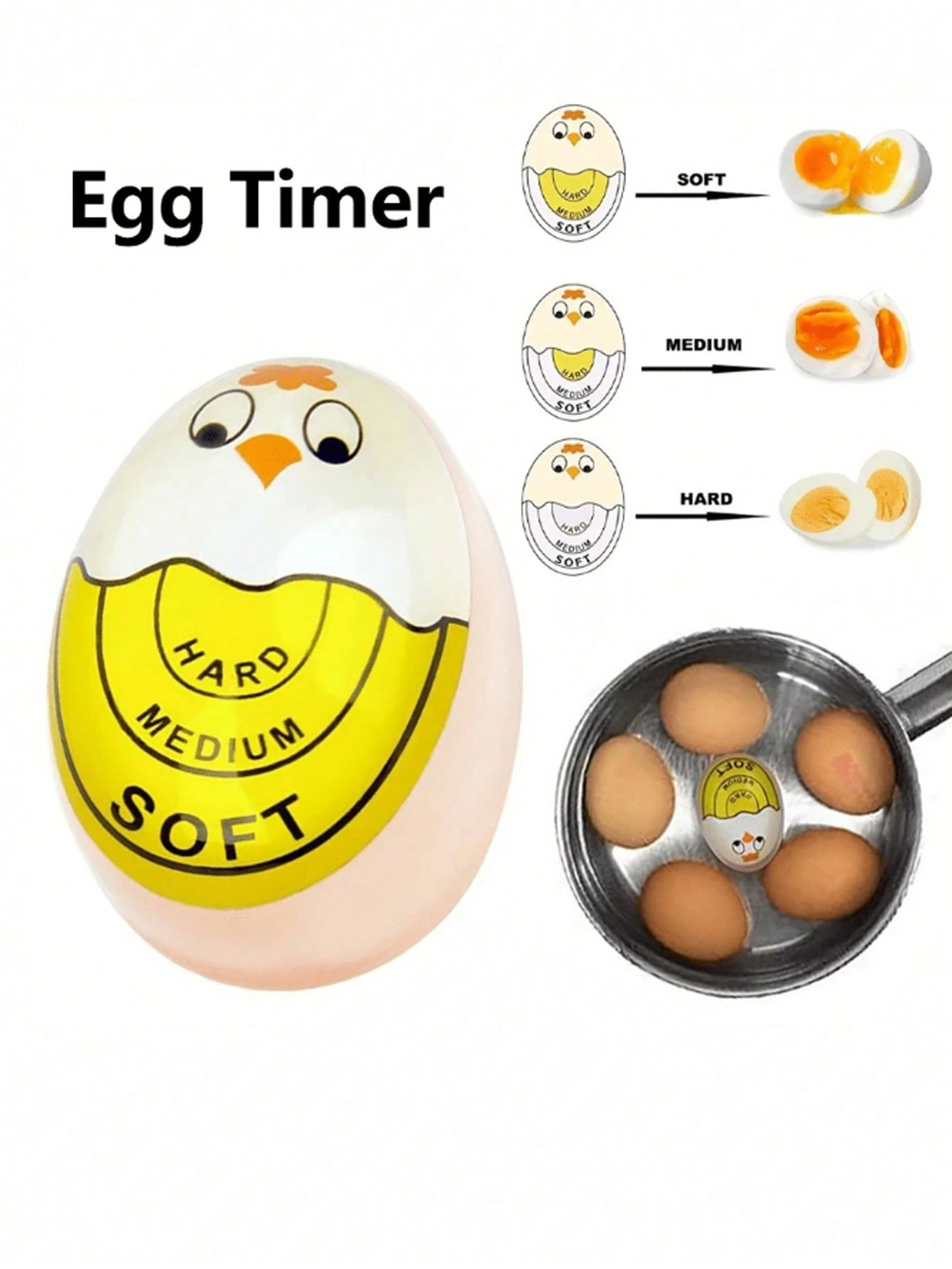 Color Changing Egg Timer - Accurately Measure Hard And Soft Boiled Eggs ...