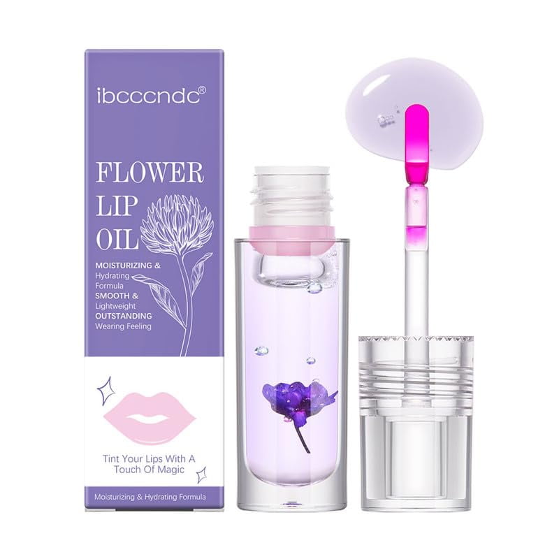 Color Changing Flower Lip Gloss Lip Oil, Long Lasting Hydrating Lip ...