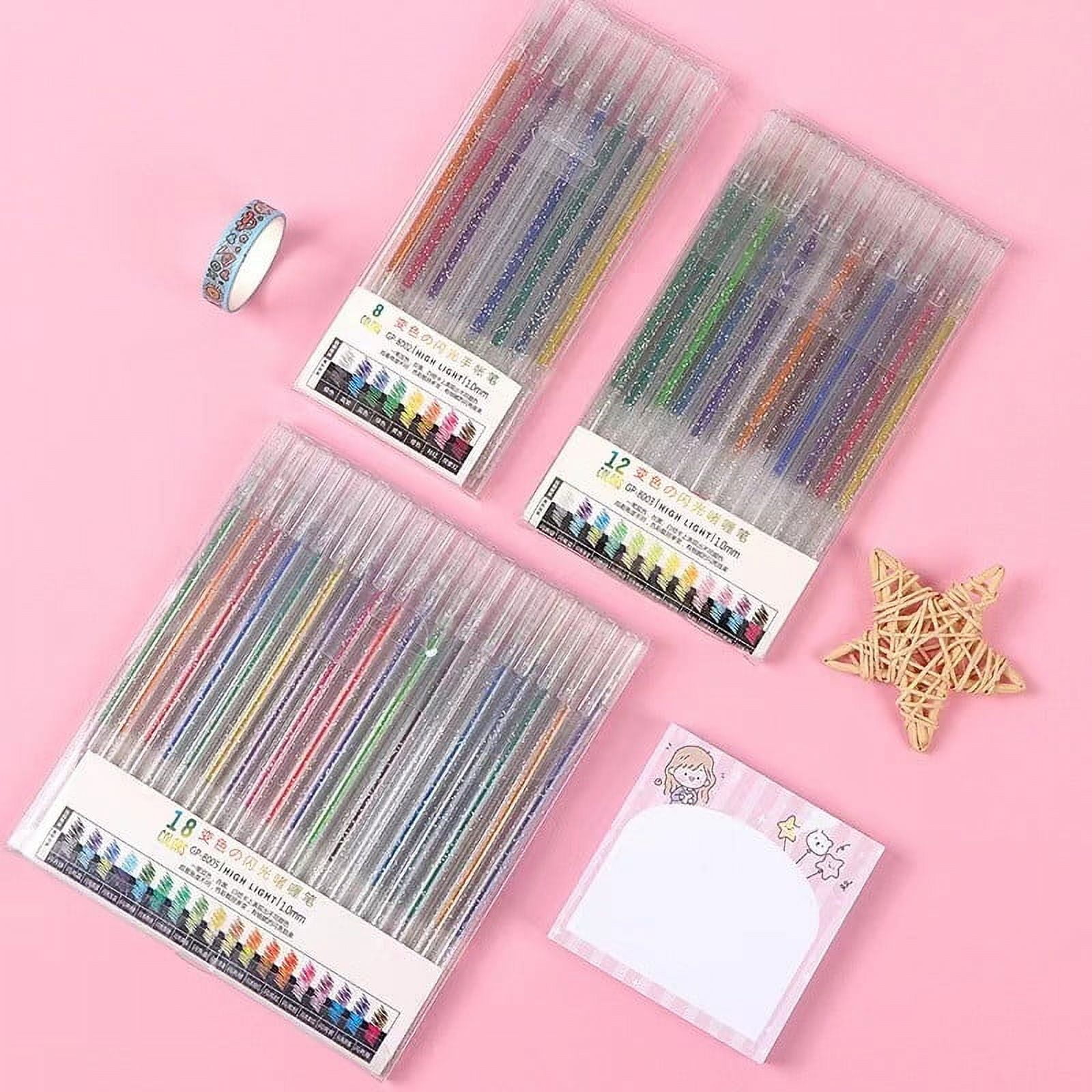 Color-Changing Glitter Gel Pens Set - Sparkling Ink Markers 1.3ml ...