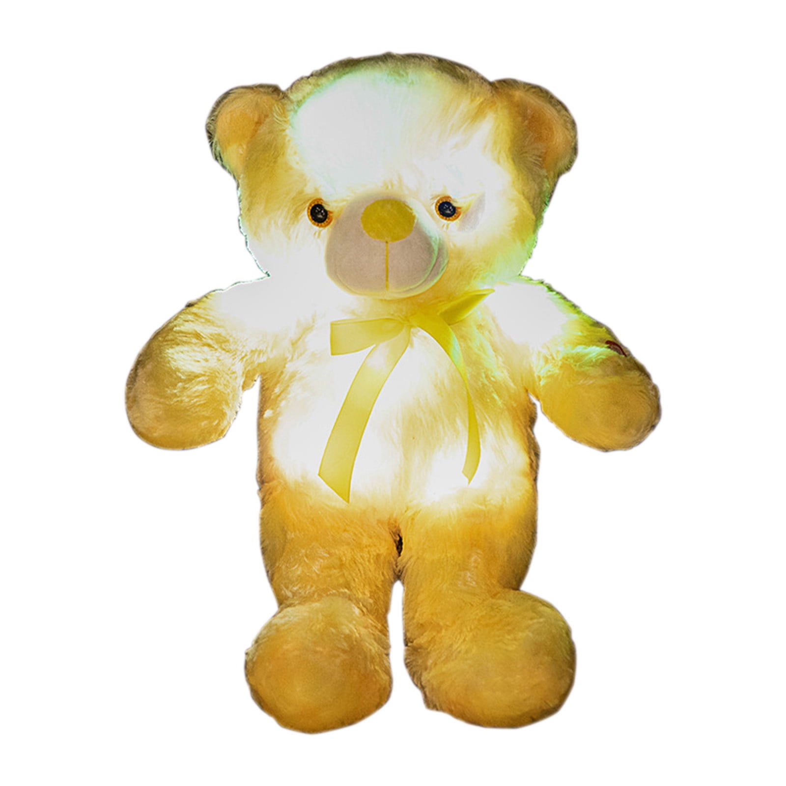 Color Changing Glowing Ribbon Bear Stuffed Plush Doll with Multi-Color ...