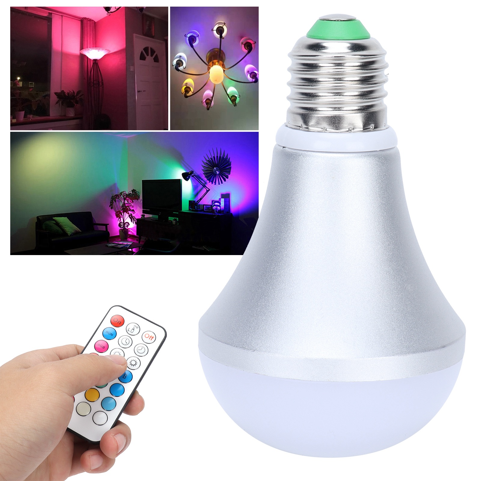 Color Changing LED Bulb, E27 Base, 5W, RGB+Cool White, Home Work ...