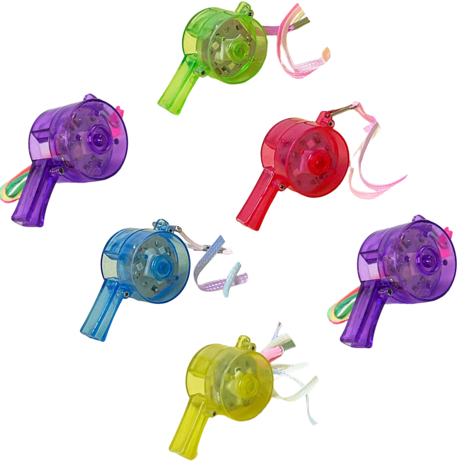 Color Changing LED Plastic Whistles Pack of 6 Random Hues for Concerts ...