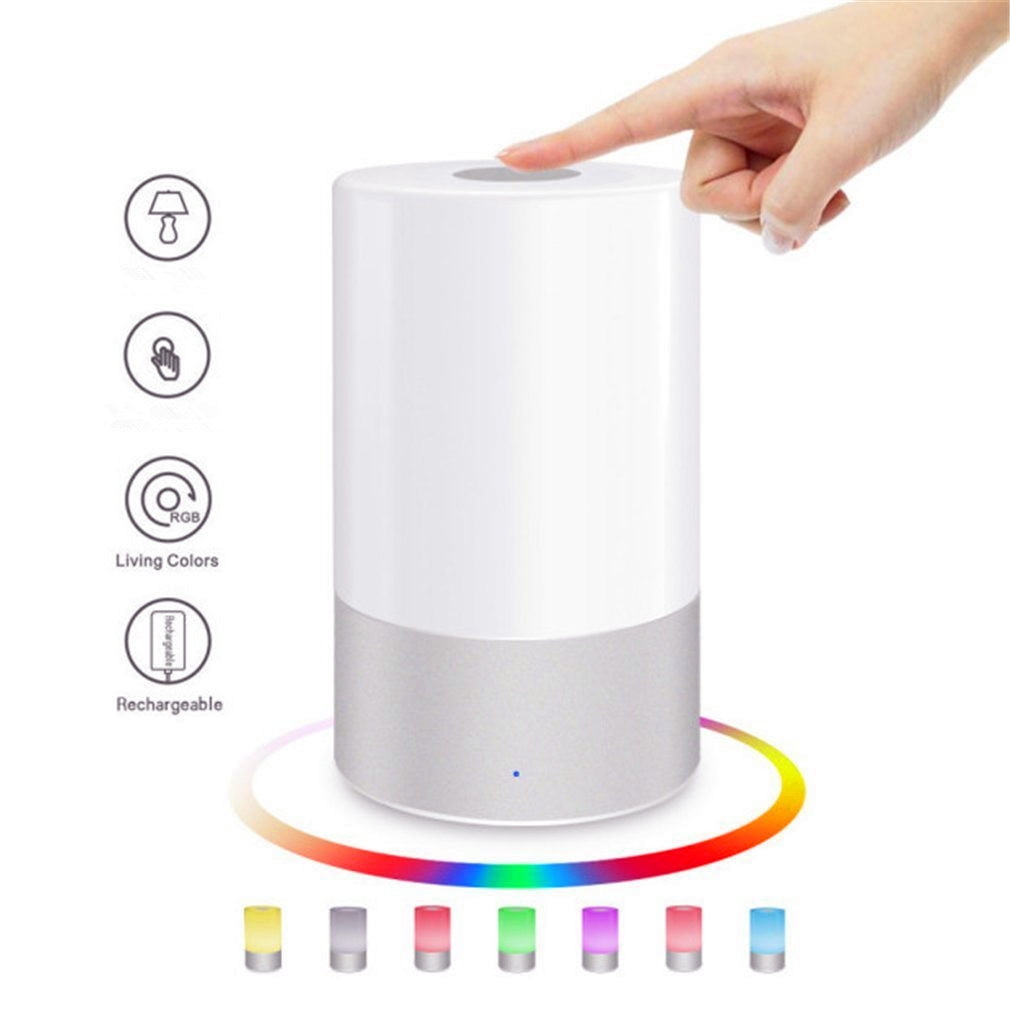 Color Changing Led Table Lamp, Sensor Operated Bedside Light, Dimmable ...