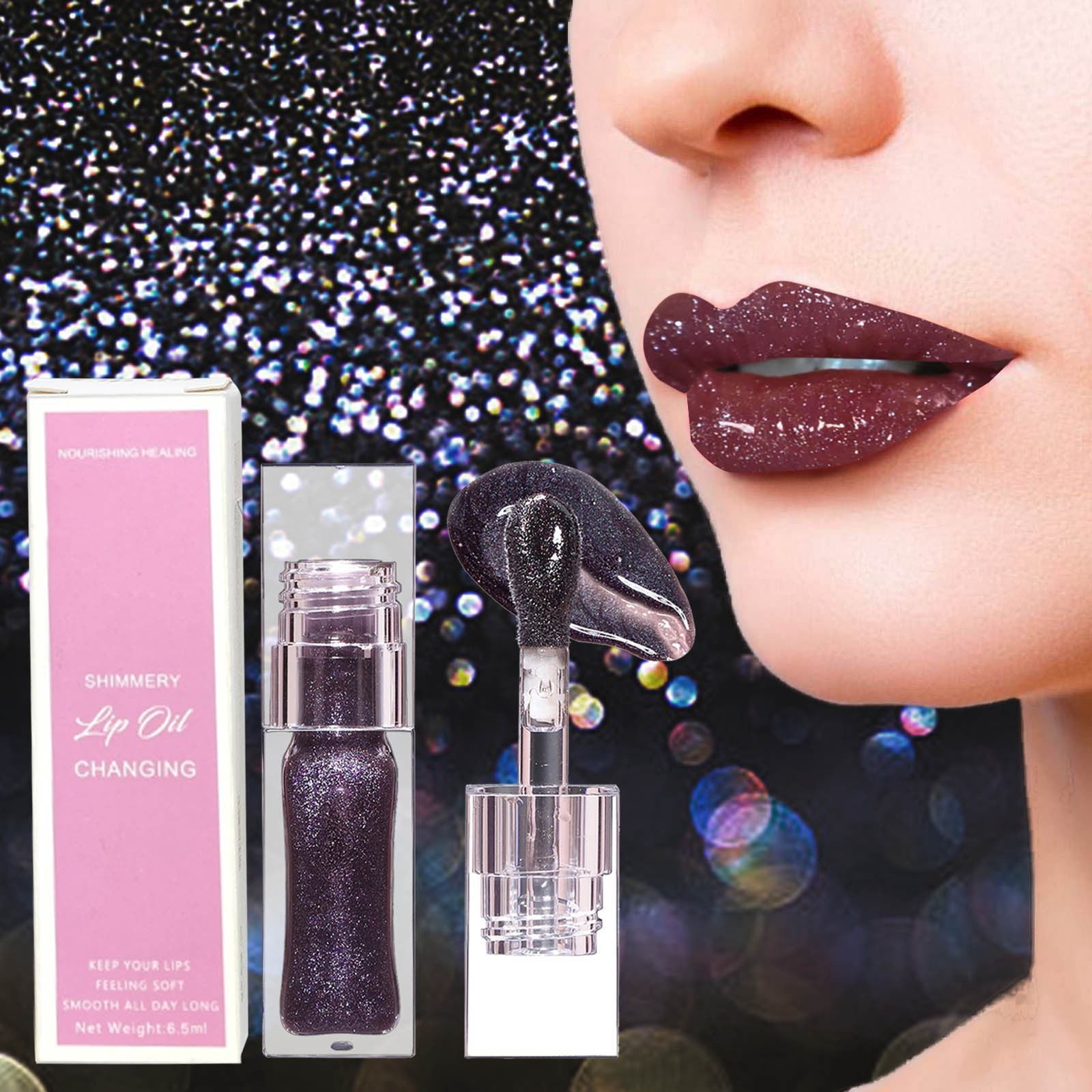 Color Changing Lip Oil, Moisturizing Color Changing Lip Gloss Warm ...