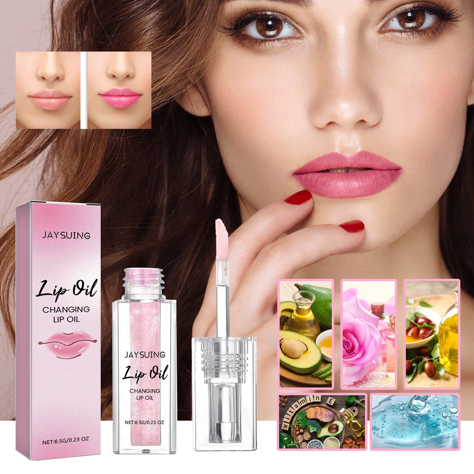 Color Changing Lip Oil | Warm Change Moisturizing Lip Gloss | Cotton ...