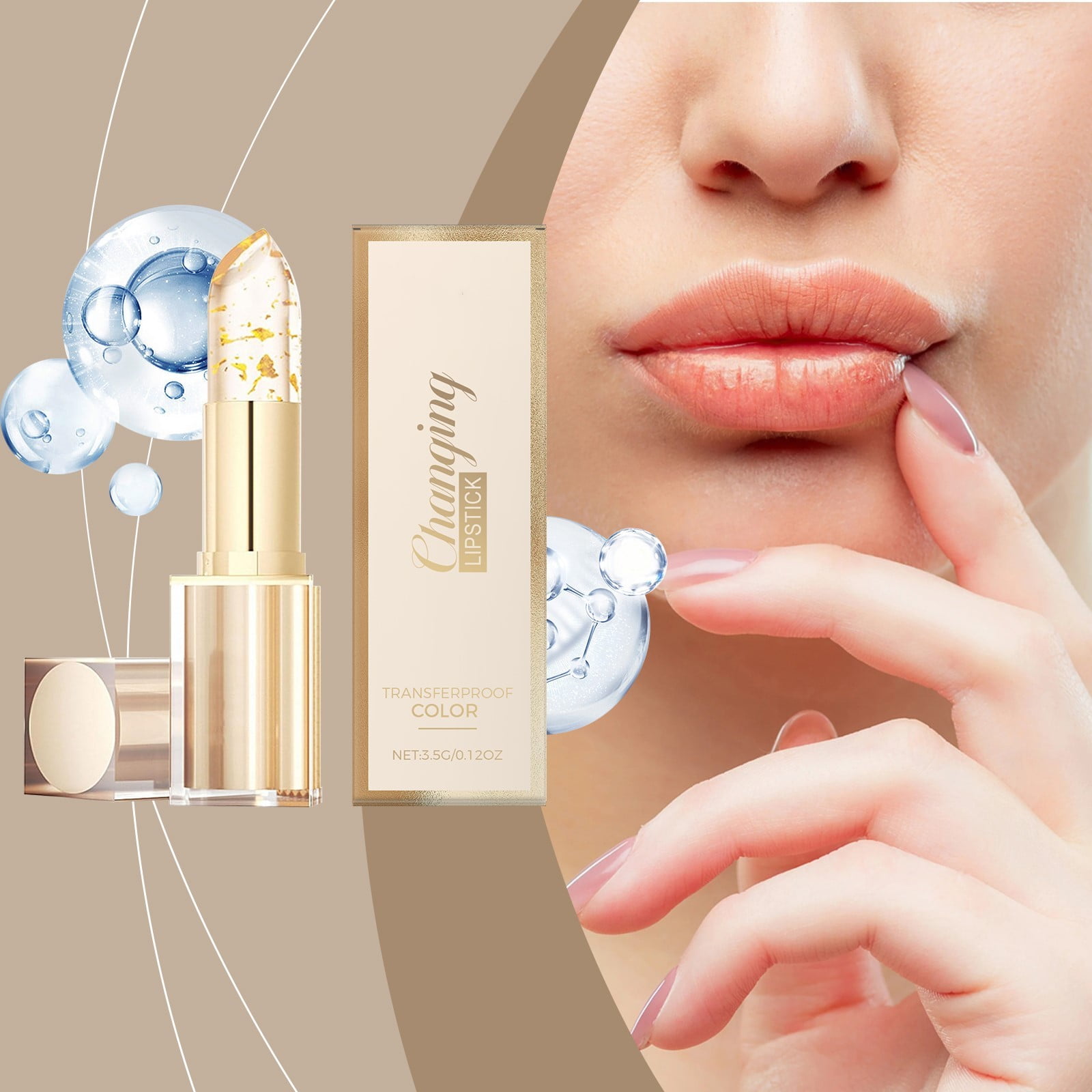 Color Changing Lipstick, 2025 New Gold Color Changing Lipstick ...
