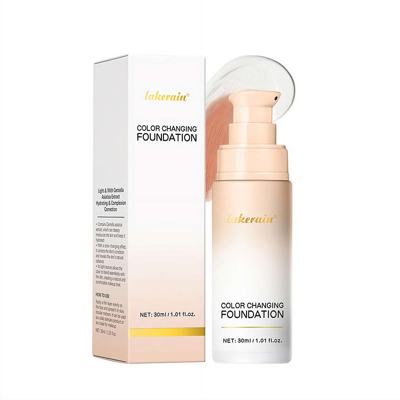 Color Changing Liquid Foundation, Concealer Cover Cream, Lightweight ...