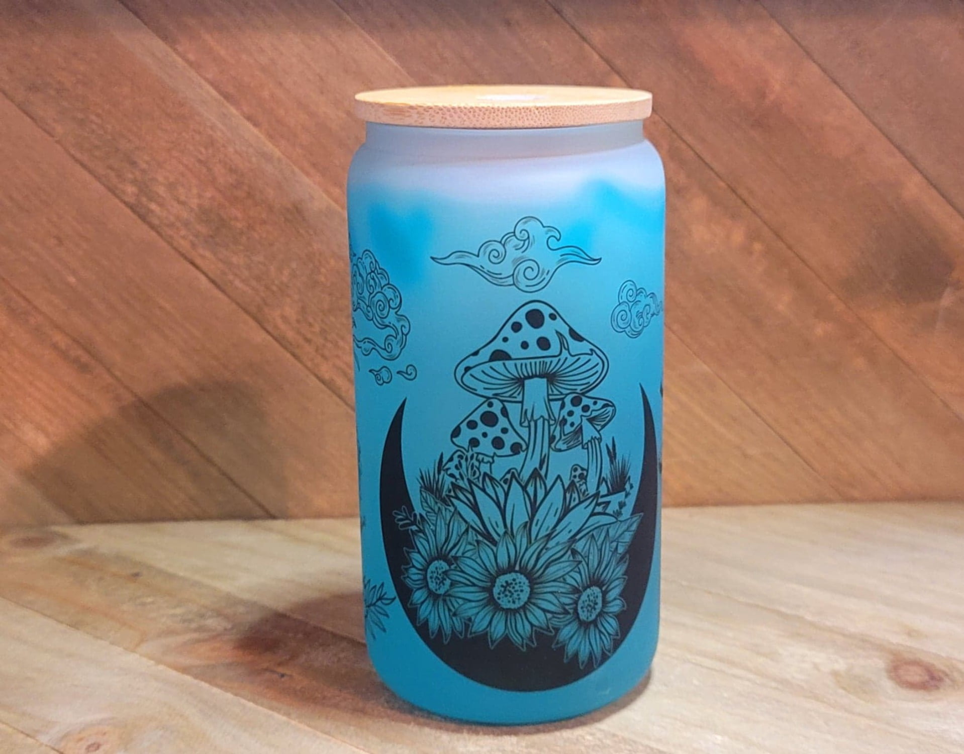 Color Changing Mushroom Beer Can Glass | Boho Mushroom Coffee Glass ...