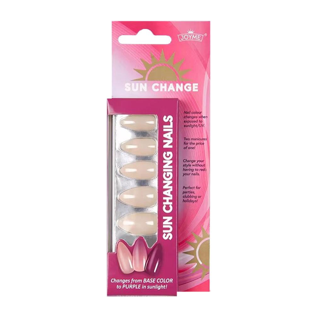 Color-Changing Nail Stickers - Temperature & UV Reactive, 24 Pack ...