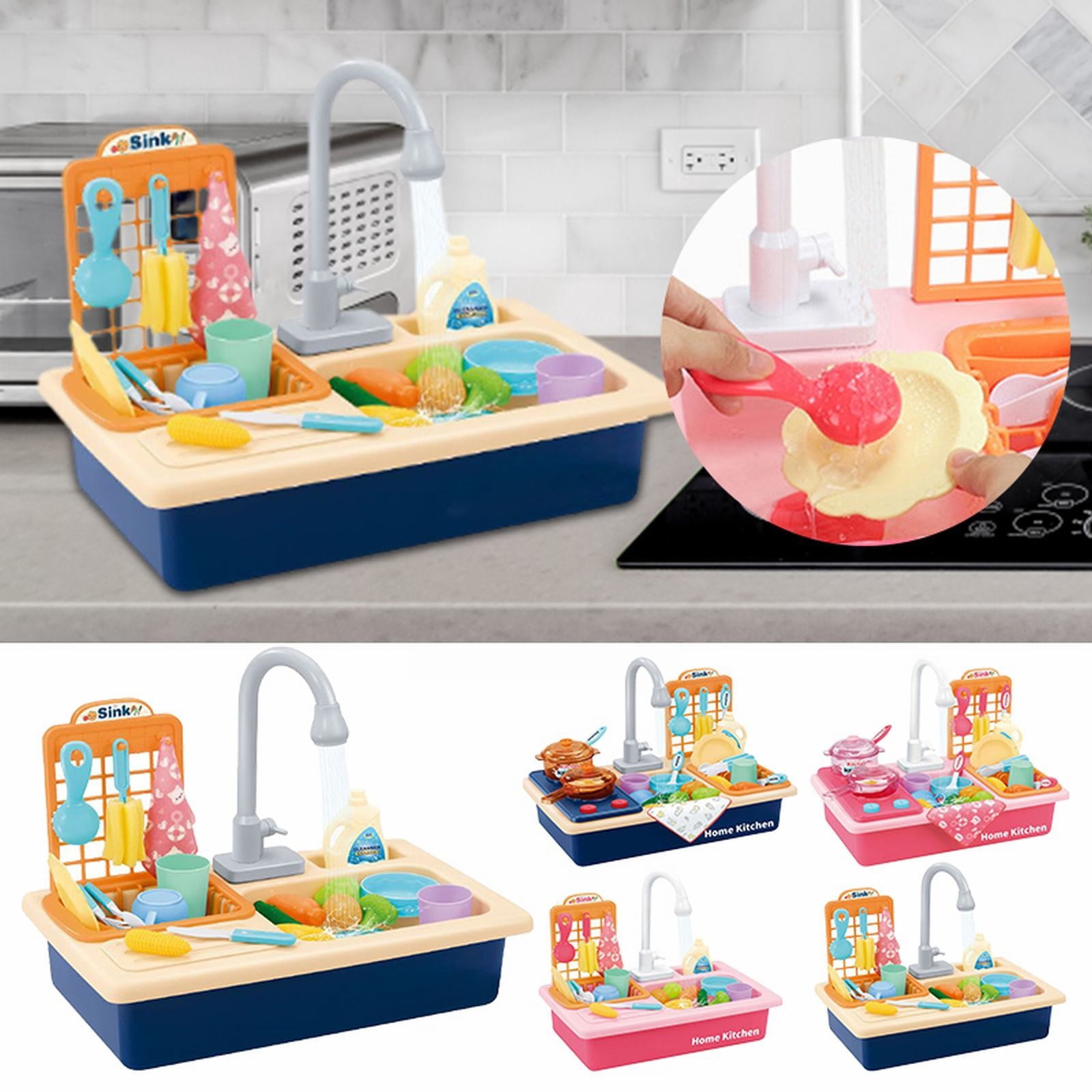 Color Changing Play Kitchen Sink Toys, Children Electric Dishwasher ...