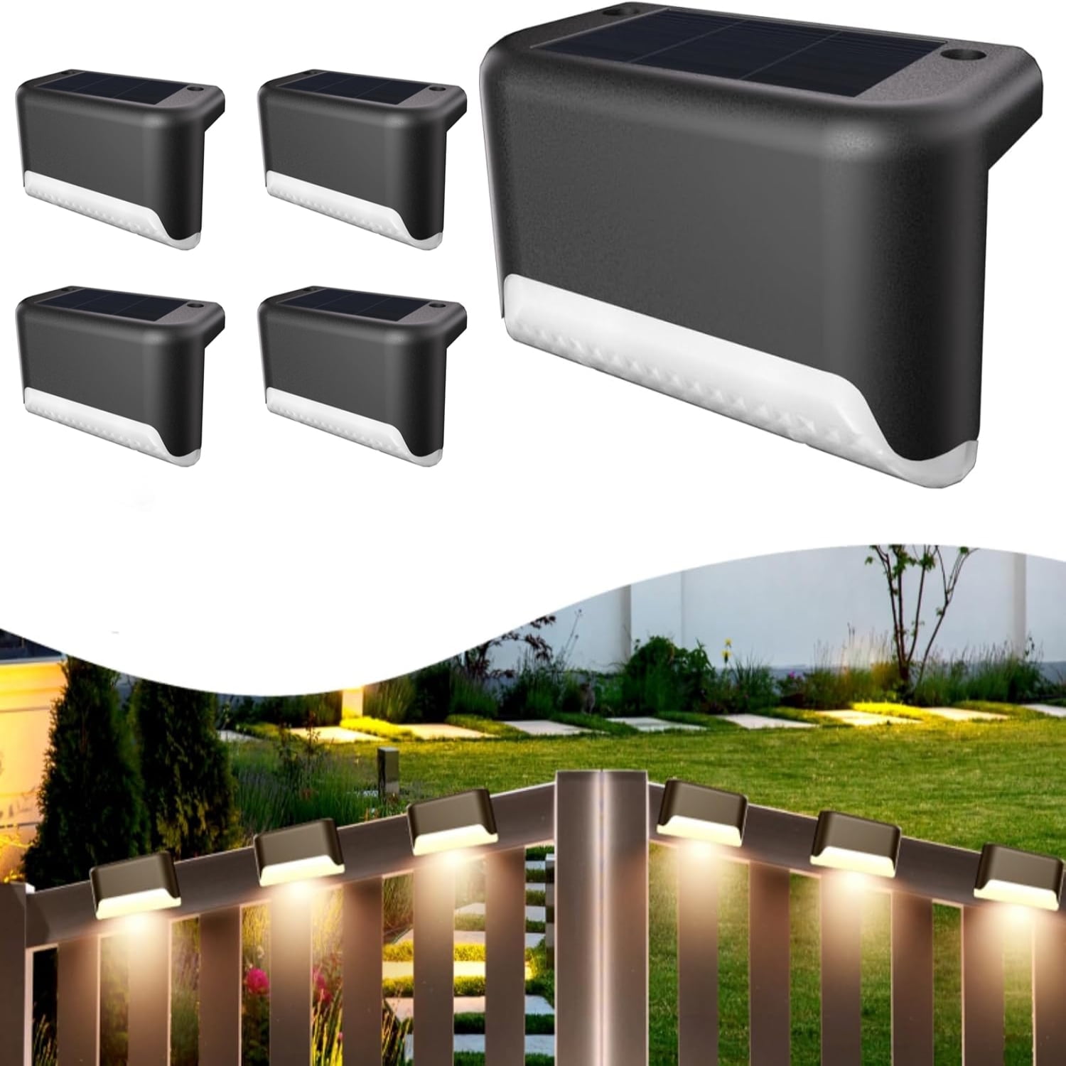 Color Changing Solar Deck Lights, Waterproof LED Lights for Decks ...