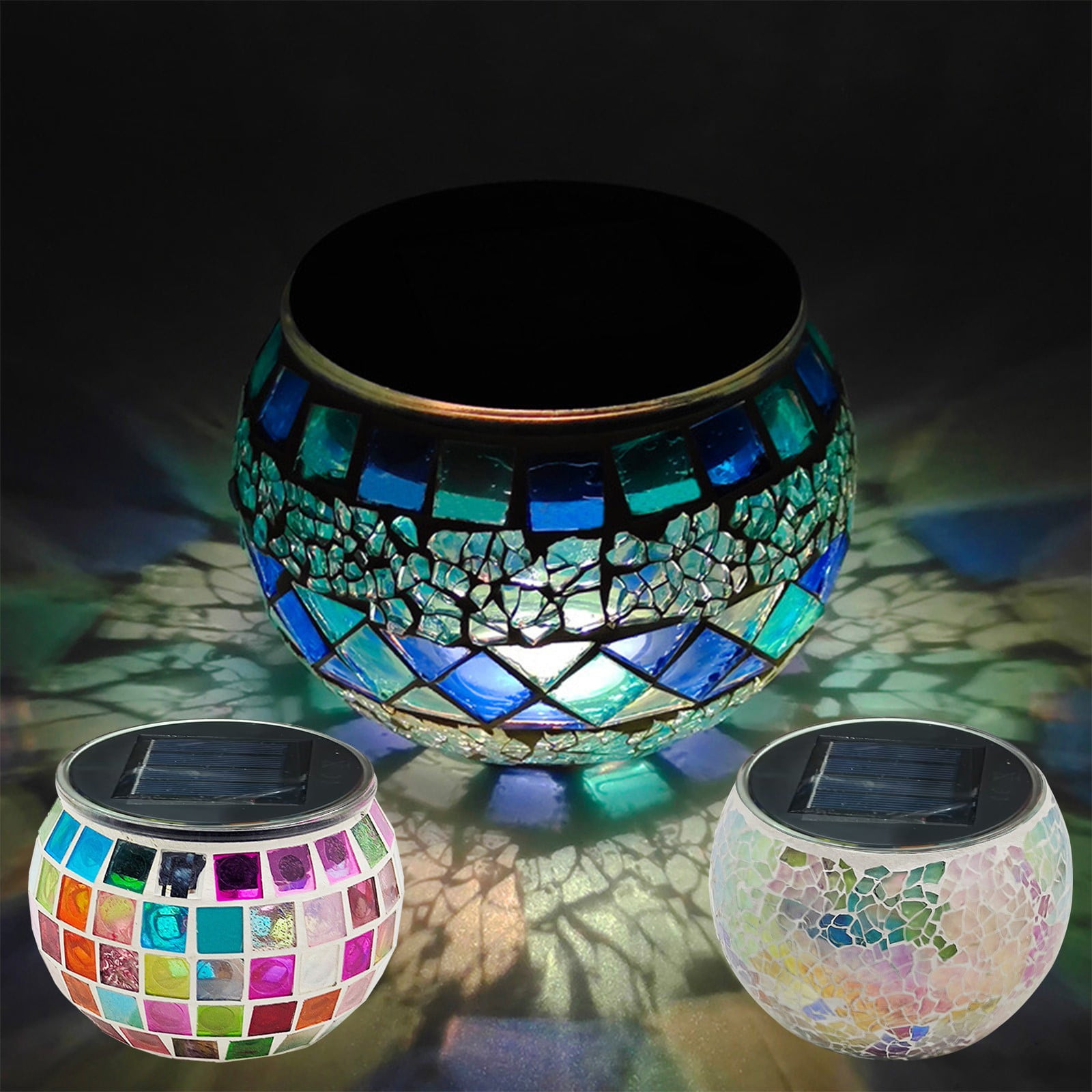 Color Changing Solar Glass Lamp, Solar Desk Garden Light, Energy ...