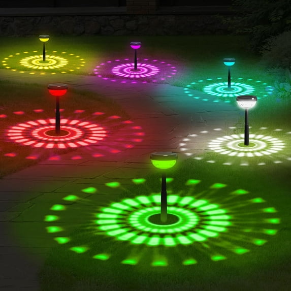 Color Changing Solar Lights Outdoor, /Off 6500K White Light & Solar ...